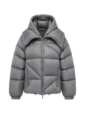 Bacon Double B Hooded Puffer Jacket - Grey
