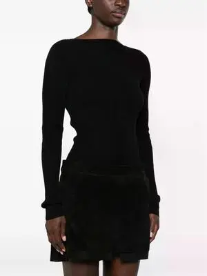 Rick Owens Cut-out Ribbed Knit Top
