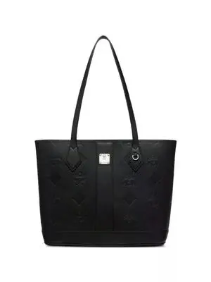 Mcm Liz Embossed Leather Tote Bag - Black