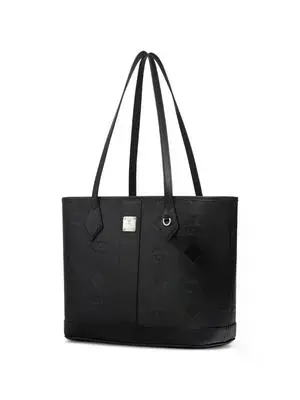 Mcm Liz Embossed Leather Tote Bag - Black