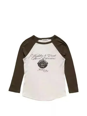 Acne Studios Ribbed Cotton Jersey T-shirt With Contrast Sleeves And Logo Detail