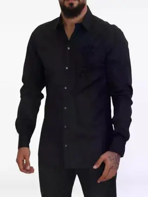 Dolce & Gabbana Rose-embroidered Slim-fit Shirt