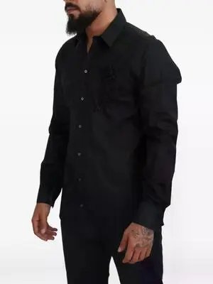 Dolce & Gabbana Rose-embroidered Slim-fit Shirt