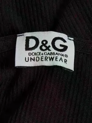 Dolce & Gabbana Rib Knit Camisole With Logo Print And Bow Detail
