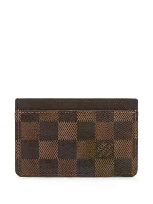 LOUIS VUITTON Damier Ebene-canvas Card Holder - Brown