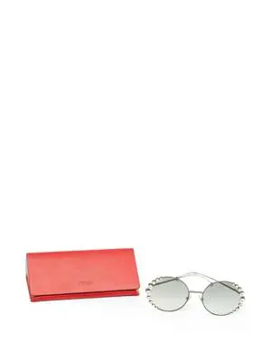 Fendi Pearl-embellished Round Frame Sunglasses