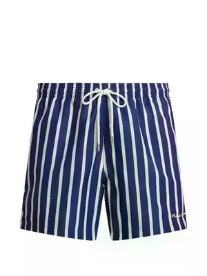 Ralph Lauren Purple Label Amalfi Striped Pattern Swim Trunks - Blue