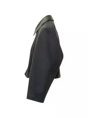 Givenchy A-line Cocoon Jacket With Leather Collar