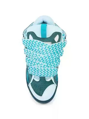 LANVIN Curb Herringbone-lace Sneakers - Blue