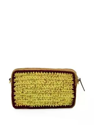 Marni Logo-patch Crochet Shoulder Bag - Yellow