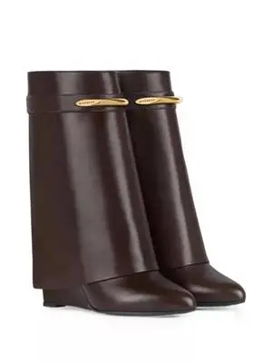Givenchy Shark Lock Wedge Boots - Brown