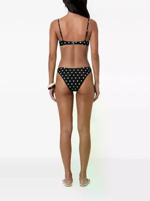 NICHOLAS Deniz Bikini Top Ivory Polka Dot - Black
