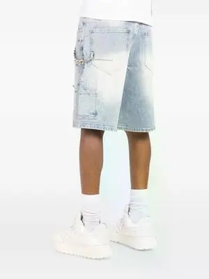 GUAPI Spiderweb Embellished Denim Shorts