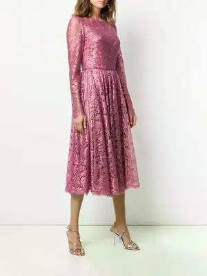 Dolce & Gabbana Floral Lace Midi Dress