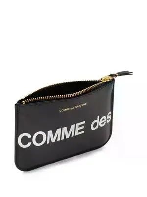 Comme Des Garçons Logo Print Leather Pouch
