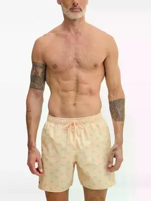 Lacoste Logo Print Swim Shorts - Pink