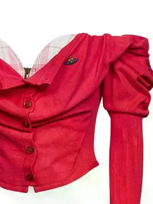 VIVIENNE WESTWOOD Draped Corset Top With Puff Shoulders