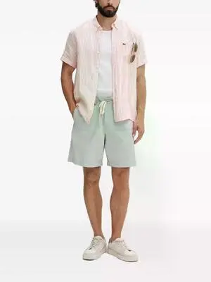 Lacoste Striped Short-sleeve Linen Shirt