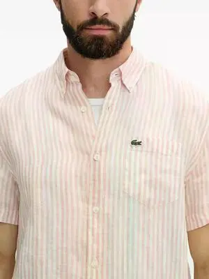 Lacoste Striped Short-sleeve Linen Shirt