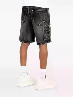 GUAPI Spiderweb Embellished Denim Shorts