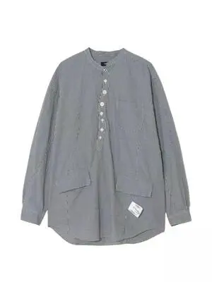 Undercover Gingham-check Band-collar Shirt
