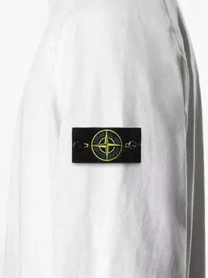 Stone Island Crew Neck Sweatshirt With Logo Patch - White