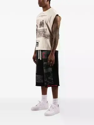 BLDG4 Graphic Print Cotton Shorts