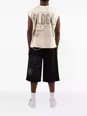 BLDG4 Graphic Print Cotton Shorts
