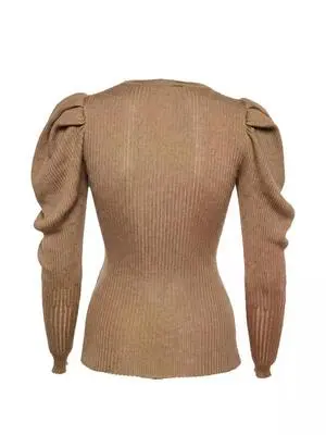 Gabriela Hearst Nessa Puff Sleeve Rib Knit Blouse