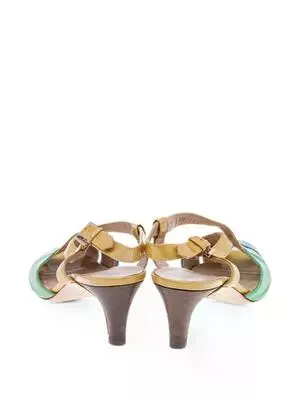 FERRAGAMO Patent Calf Leather Peep Toe Sandals