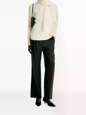 Loulou De Saison Gala Draped Silk Blouse - Neutrals