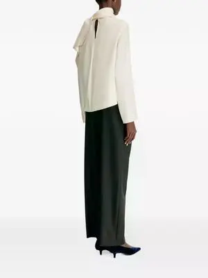 Loulou De Saison Gala Draped Silk Blouse - Neutrals