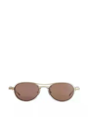 Maison Kitsuné X A. Society Oval-frame Sunglasses - Neutrals