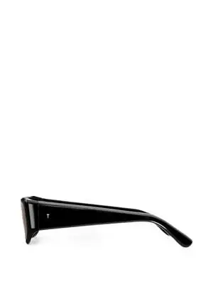 THISTLES Suede Rectangle-frame Sunglasses