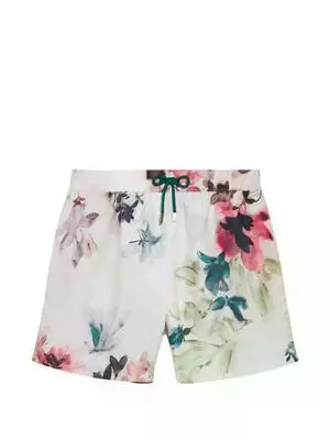 Simkhai Lowell Floral-print Swim Shorts - White