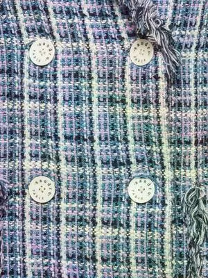 Sandro Double-breasted Tweed Mini Dress With Frayed Edges