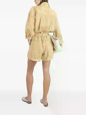 Brunello Cucinelli Striped Belted Shorts