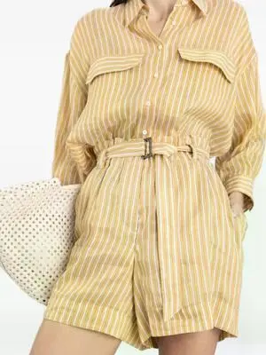 Brunello Cucinelli Striped Belted Shorts