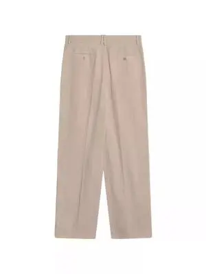 THE ROW Pleated Waistband Straight-leg Trousers - Neutrals