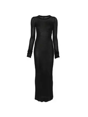 Rick Owens Ribbed Long Sleeve Dress - Black