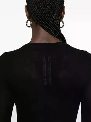 Rick Owens Ribbed Long Sleeve Dress - Black