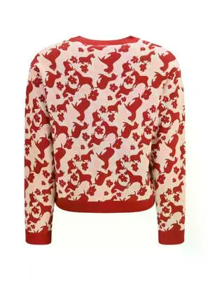 Max Mara Patterned Crew Neck Sweater