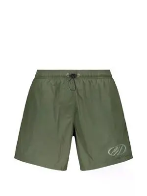PLEIN SPORT Logo Print Drawstring Swim Shorts - Green