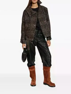 IRO PARIS Checked Belted Jacket
