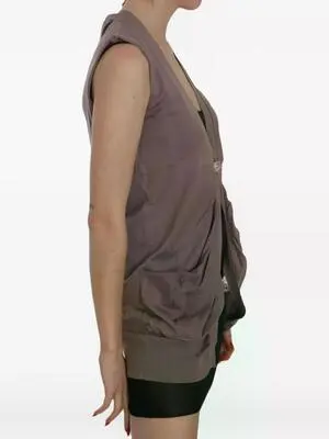 PINK MEMORIES Sleeveless Patch-pocket Cardigan