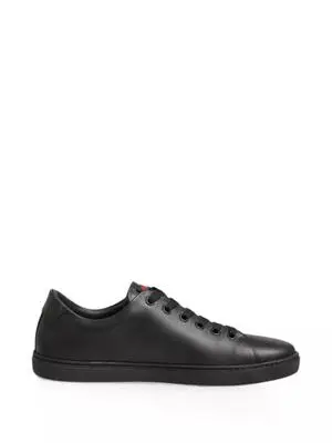 Dolce & Gabbana Crystal Heart Embellished Leather Sneakers
