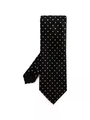 TOM FORD TOM FORD Polka-Dot Silk Neck Tie Black