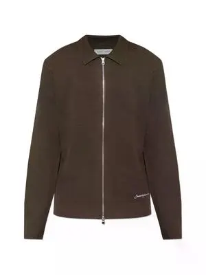 SAMSOE SAMSOE Zip-up Polo-collar Cardigan With Embroidered Logo