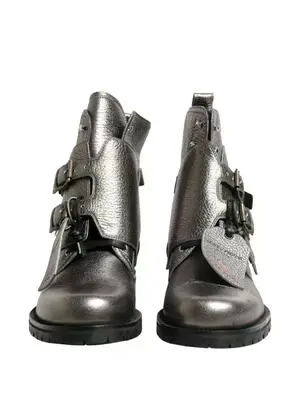 Dolce & Gabbana Metallic Buckle Ankle Boots