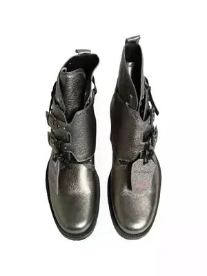 Dolce & Gabbana Metallic Buckle Ankle Boots